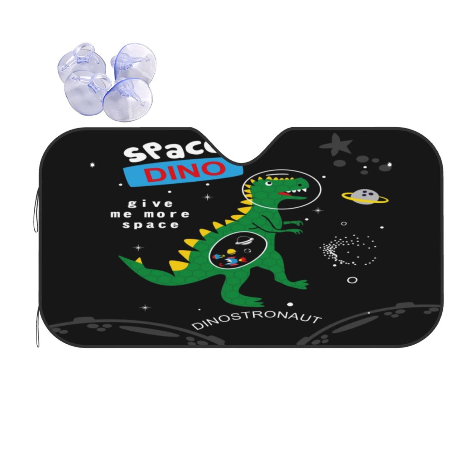 Bingfone Space Dino Cartoon Black Car Windshield Sun Shade Protector ...
