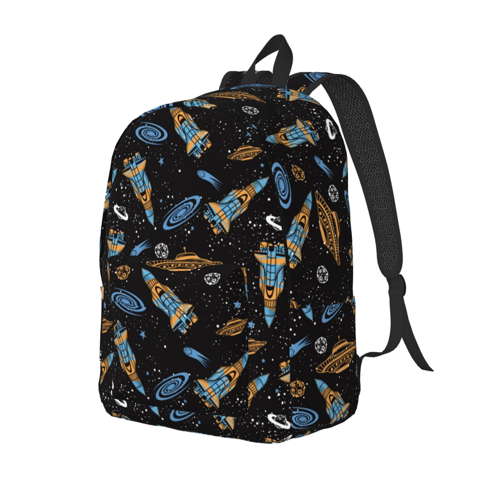 Bingfone Space Rocket Print Canvas College Laptop Backpack, Large ...
