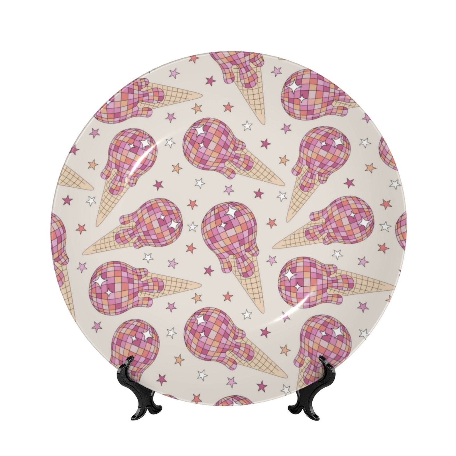 Bingfone Sparkling Ice Cream Print Bone China Dinner Decorative Plates ...