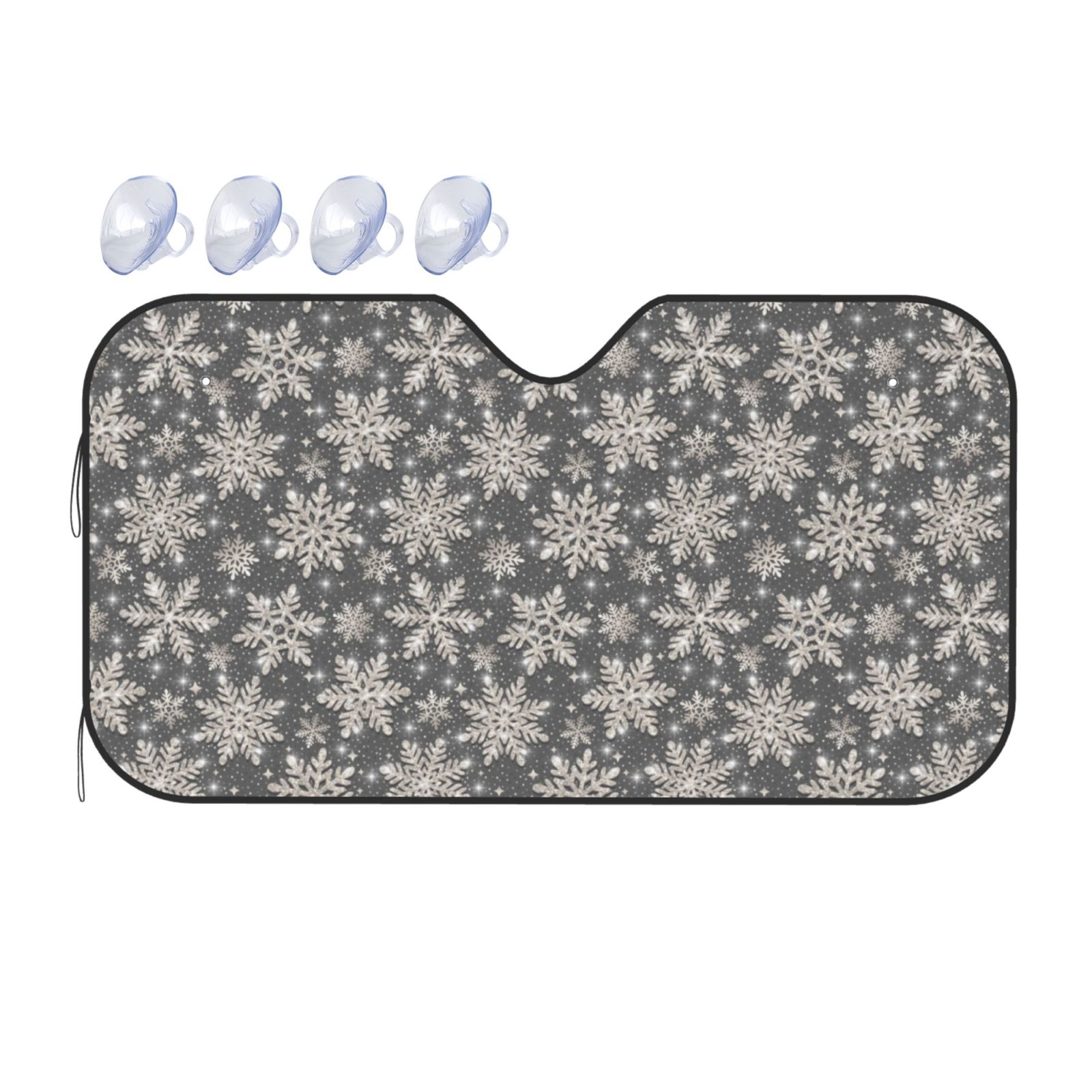 Bingfone Sparkling Snowflakes Car Windshield Sunshade,Sun Foldable Sun ...