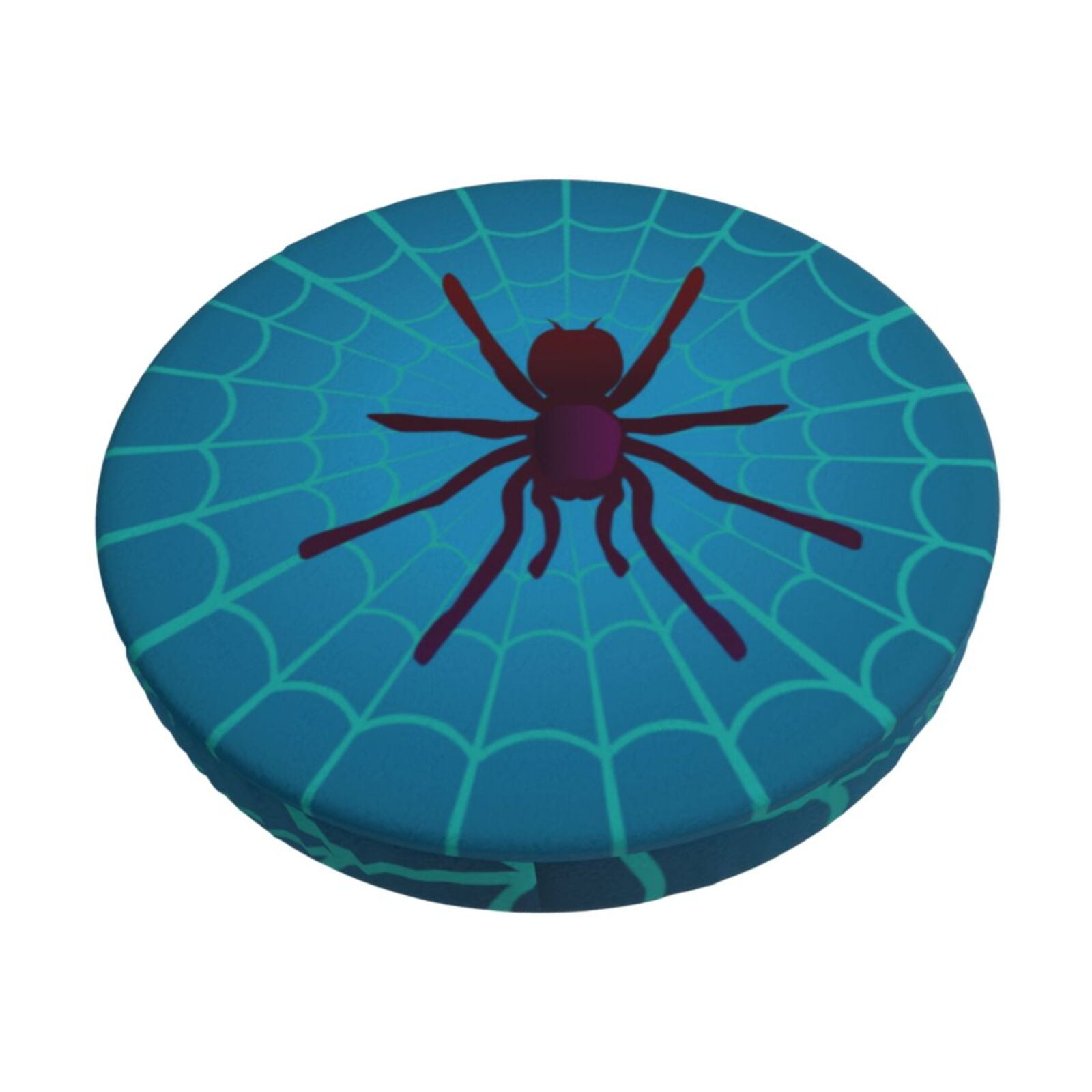 Bingfone Spider And Cobweb Padded Round Bar Stool Cover Cushion with ...