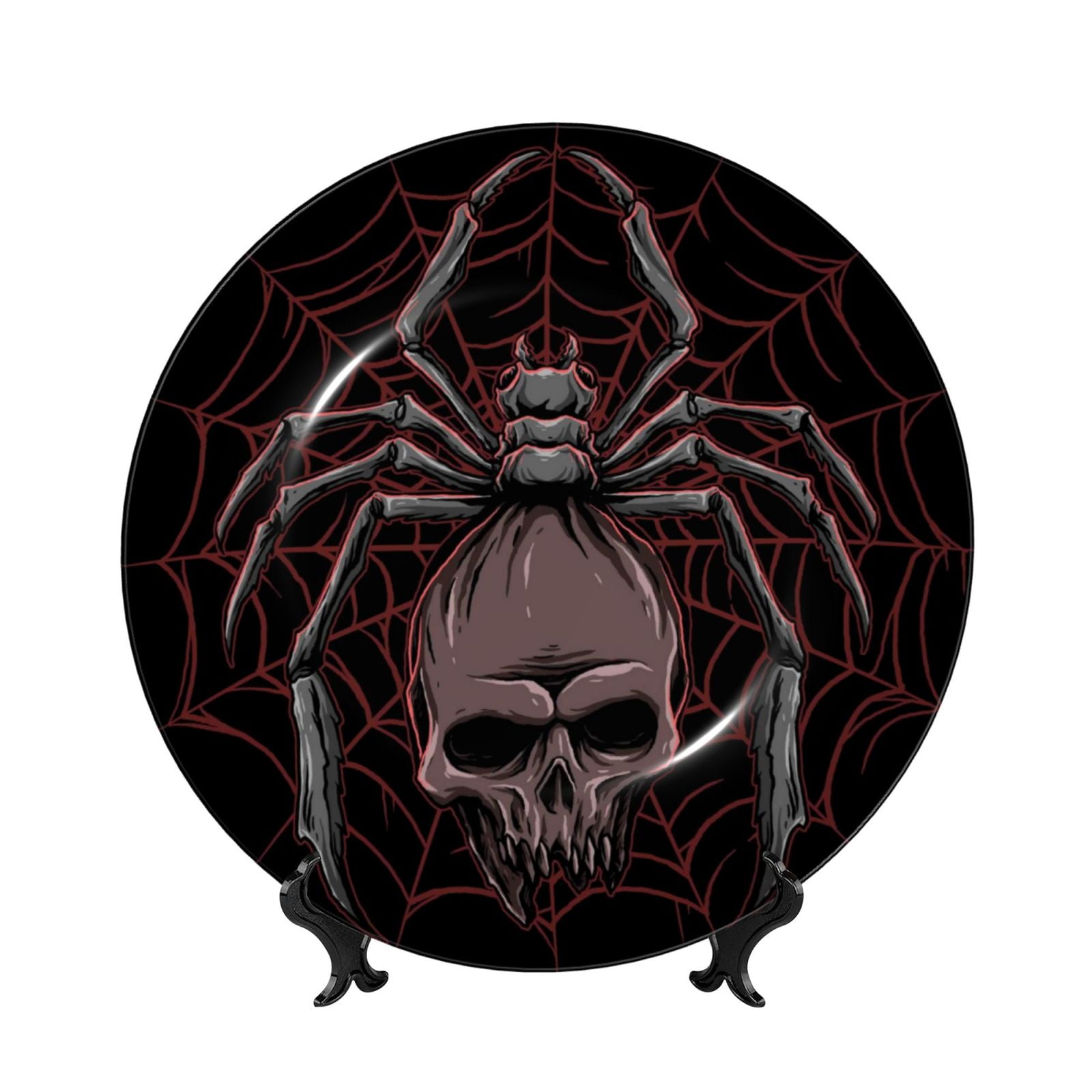 Bingfone Spider with Skull Print Bone China Dinner Decorative Plates ...
