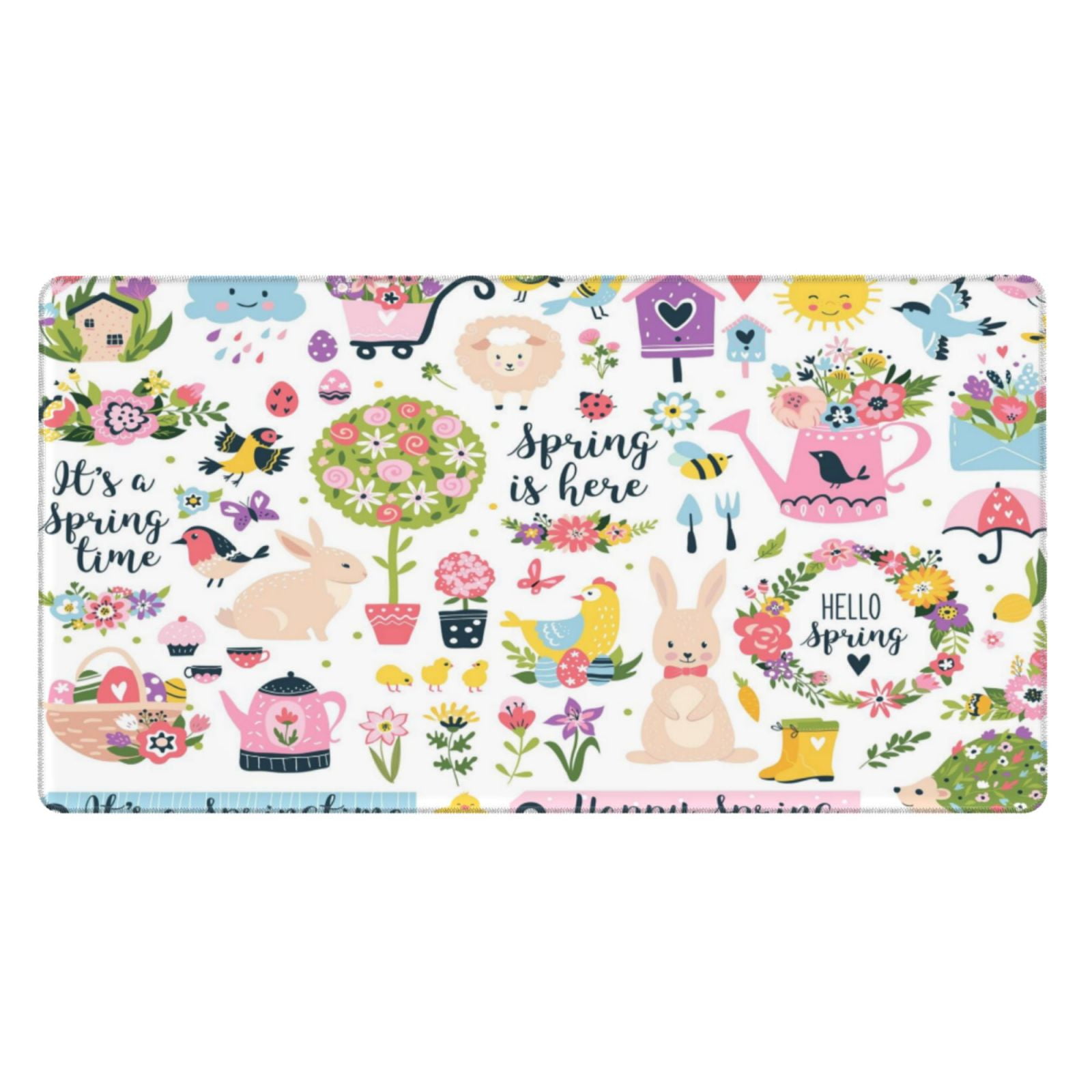 Bingfone Spring Flowers Birds Large Gaming Mouse Pad,Extended Desk ...