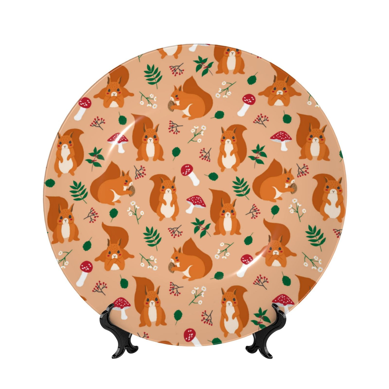 Bingfone Squirrel And Mushroom Print Bone China Dinner Decorative ...