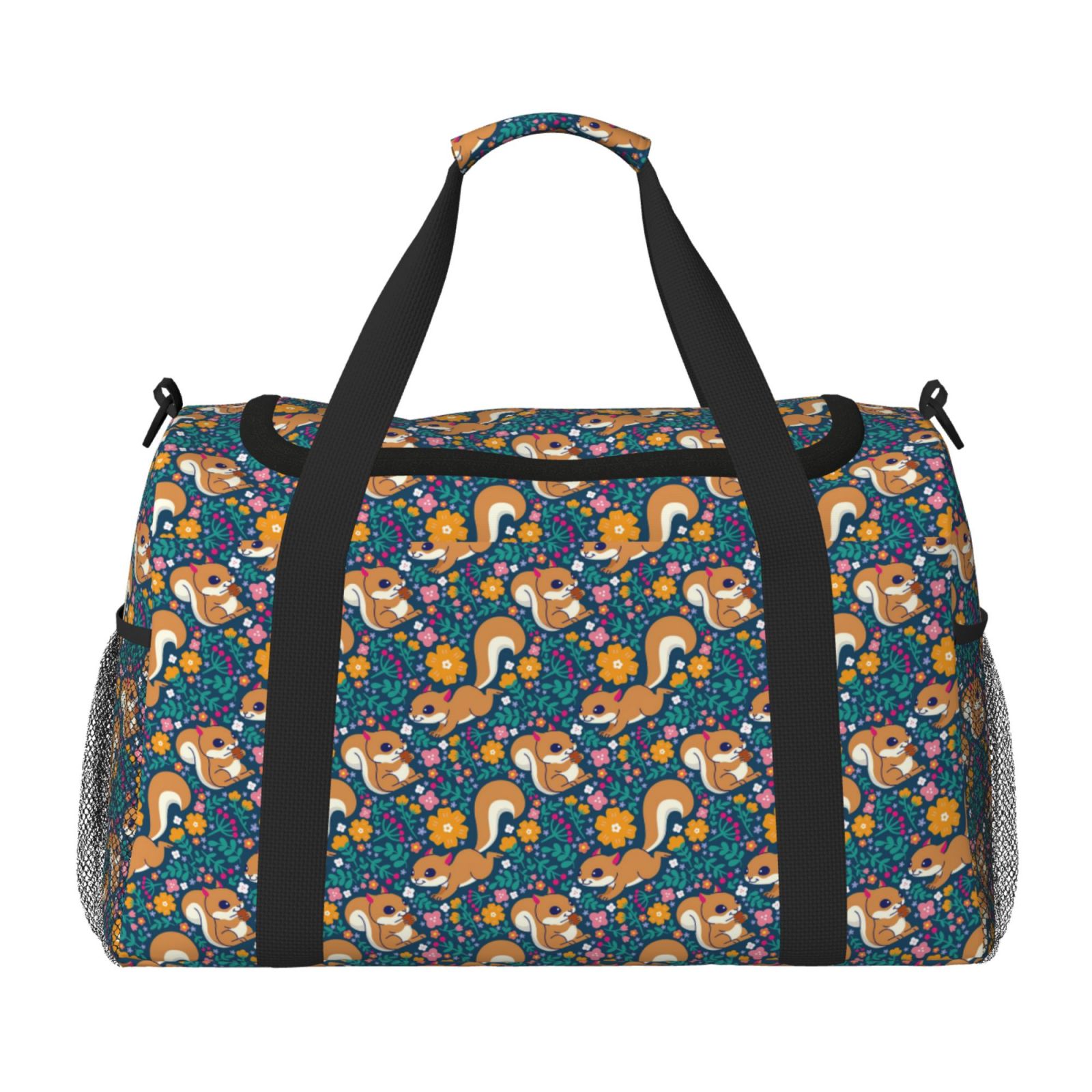 Bingfone Squirrel Garden Delight Print Travel Duffel Tote Bag ...