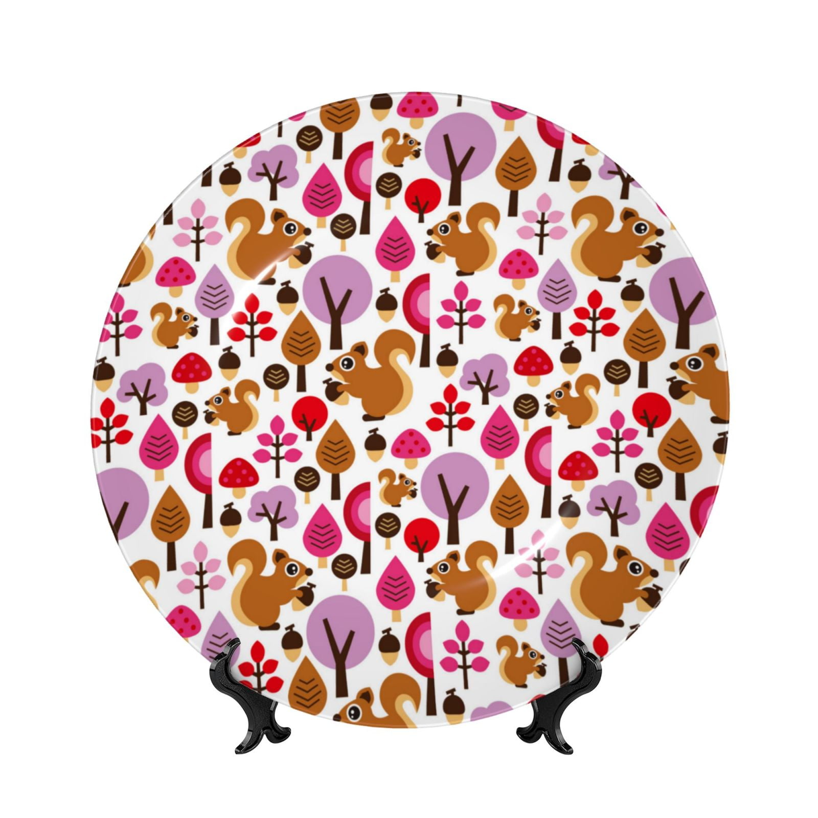 Bingfone Squirrel In The Forest Print Bone China Dinner Decorative ...
