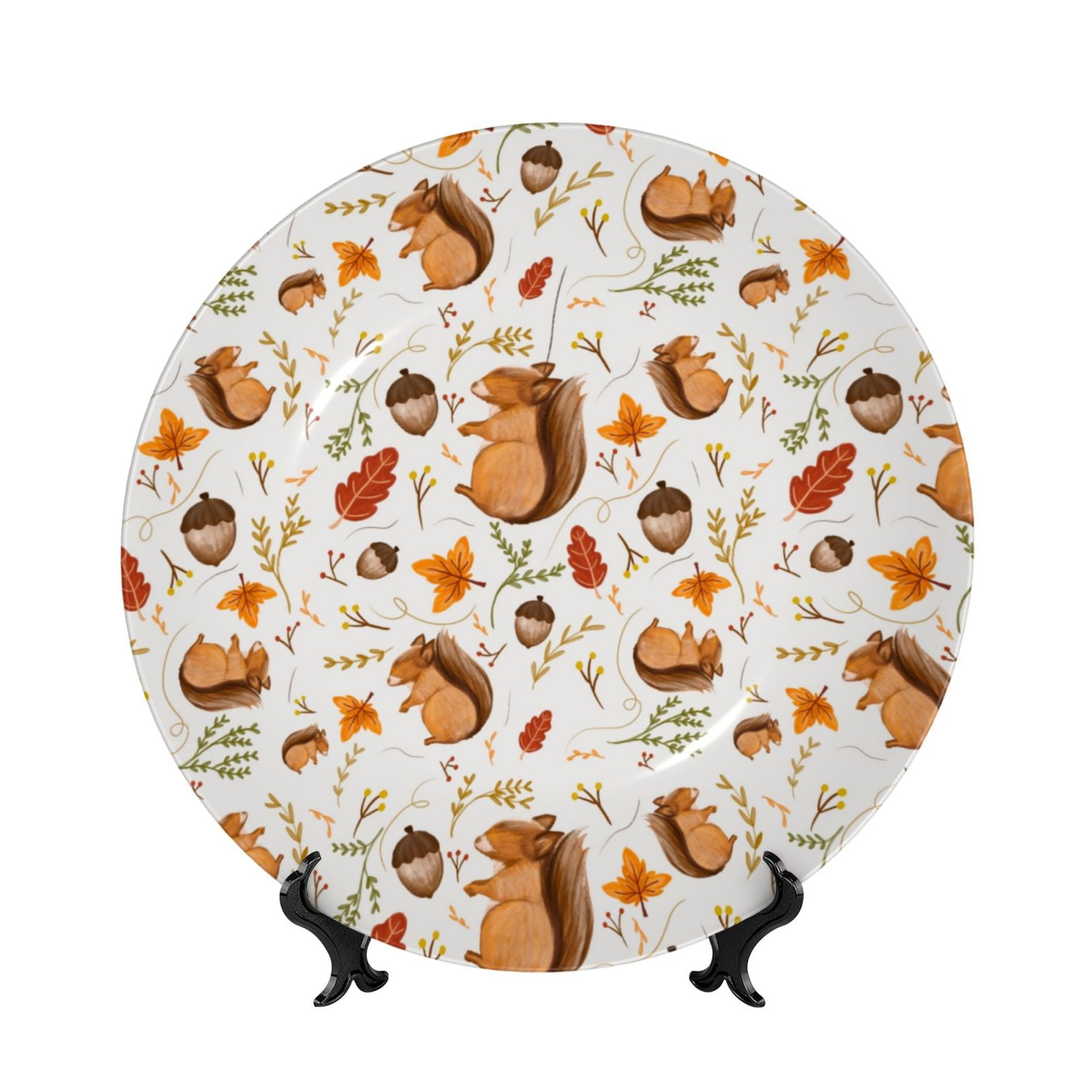 Bingfone Squirrel Print Bone China Dinner Decorative Plates,Handmade ...