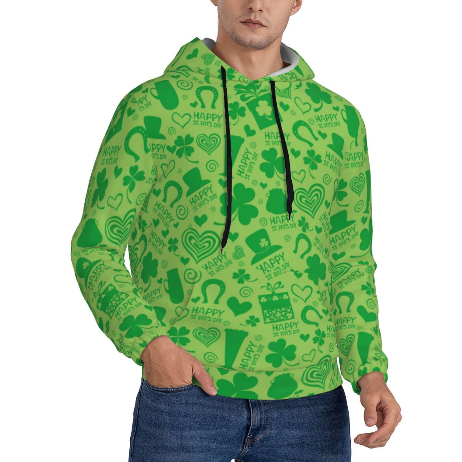 Bingfone St Patrick'S Day Men'S Drawstring Hoodie Long Sleeve Pocket ...