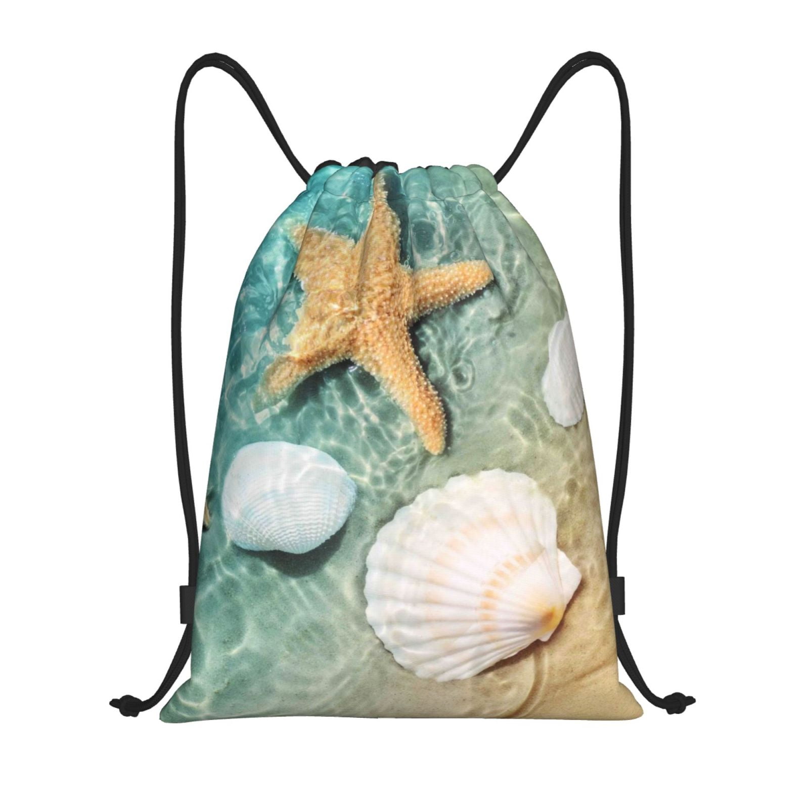 Bingfone Starfish And Seashell Drawstrings Backpacks Bags For Men Women Gym Drawstrings Bag ...