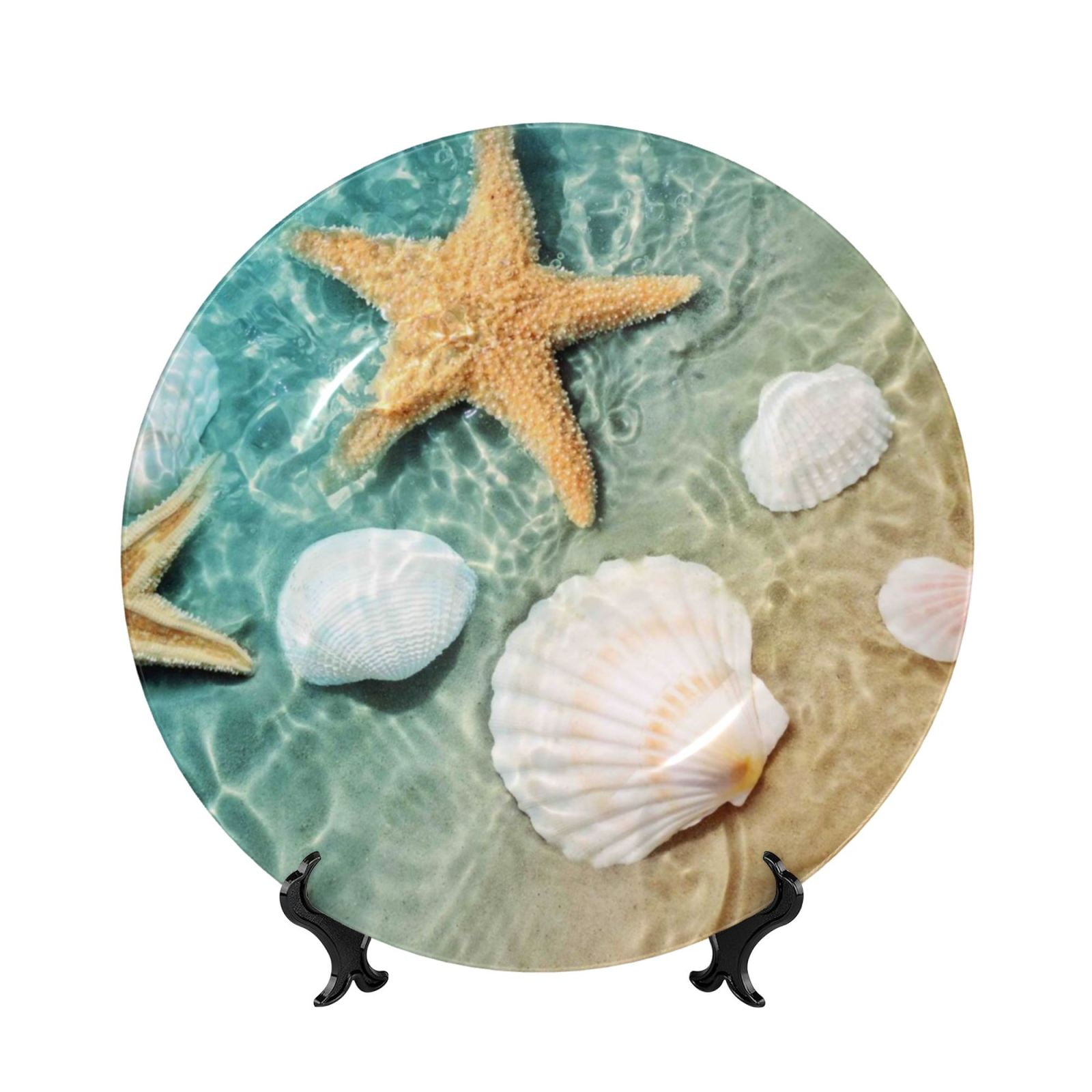 Bingfone Starfish And Seashell Print Bone China Dinner Decorative ...