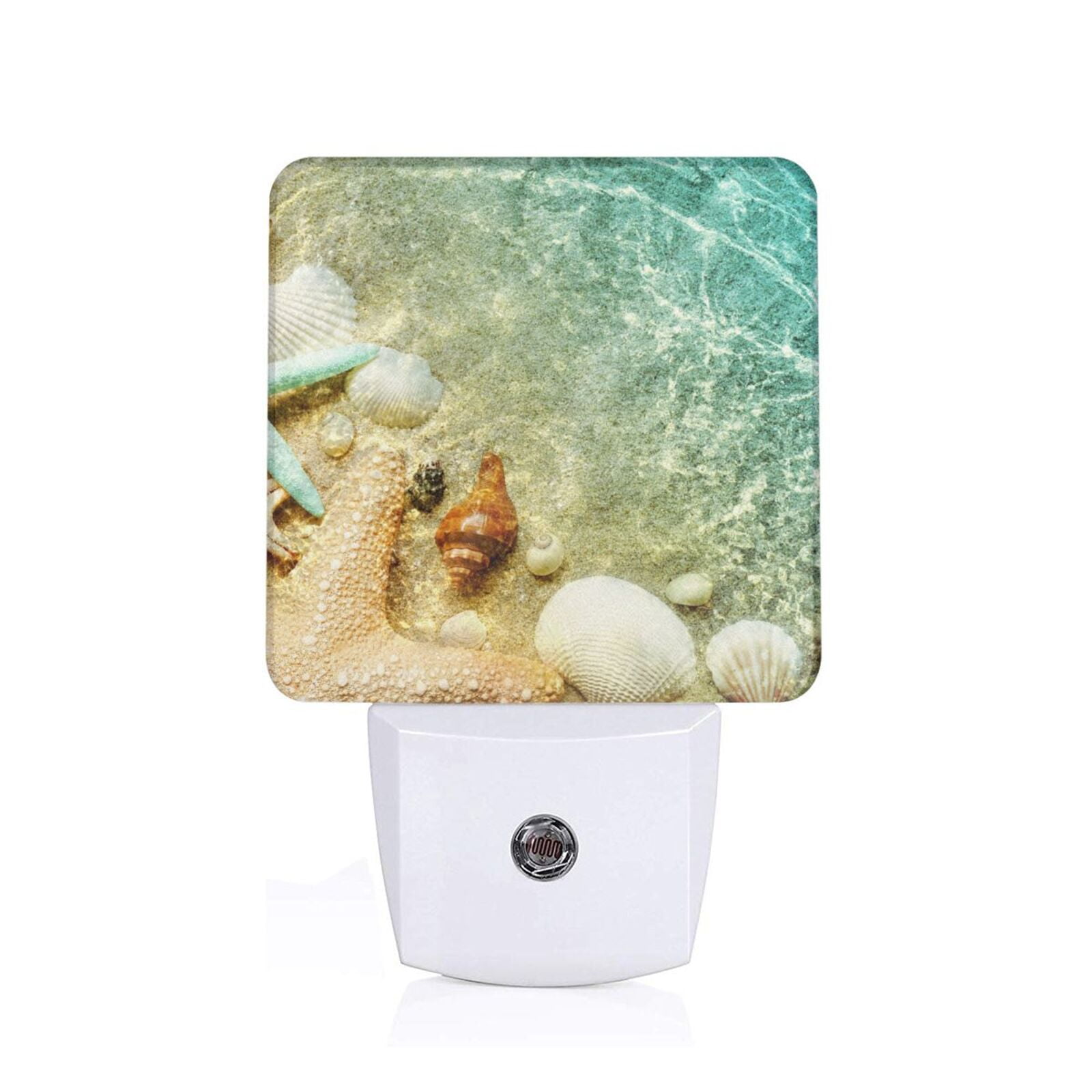 Bingfone Starfish And Seashell Print Night Lights Plug into Wall,Dusk ...