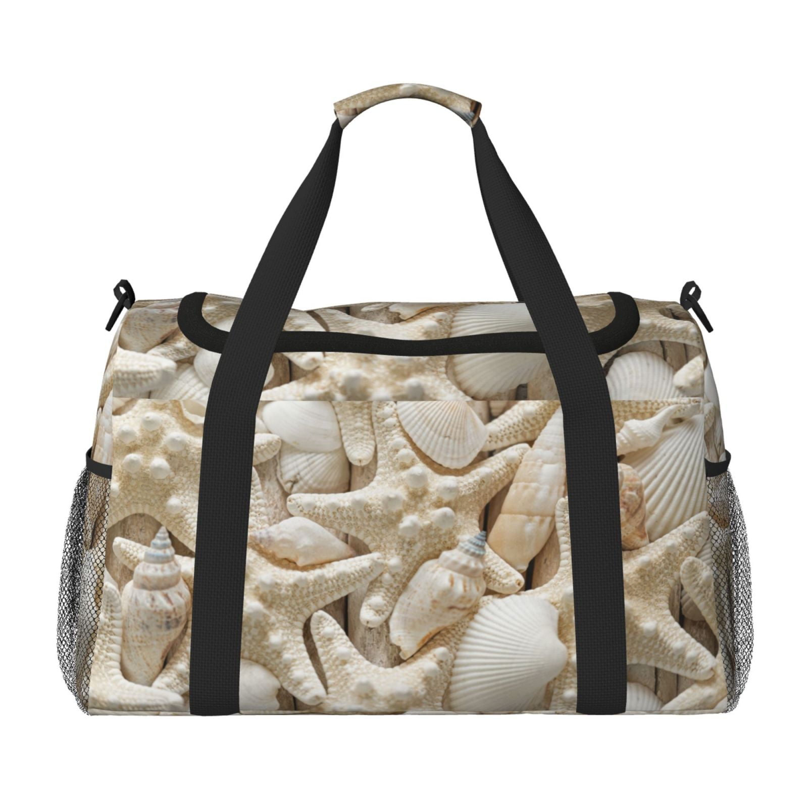 Bingfone Starfish and Sea Shells Print Travel Duffel Tote Bag ...