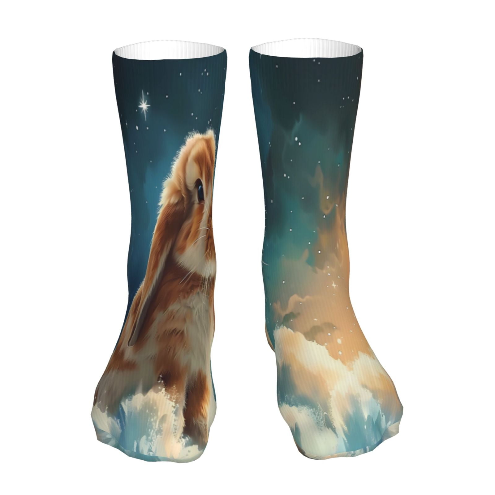 Bingfone Starry Sky Cloud Cute Rabbit Prirnt Women's Men's Fun Pattern ...