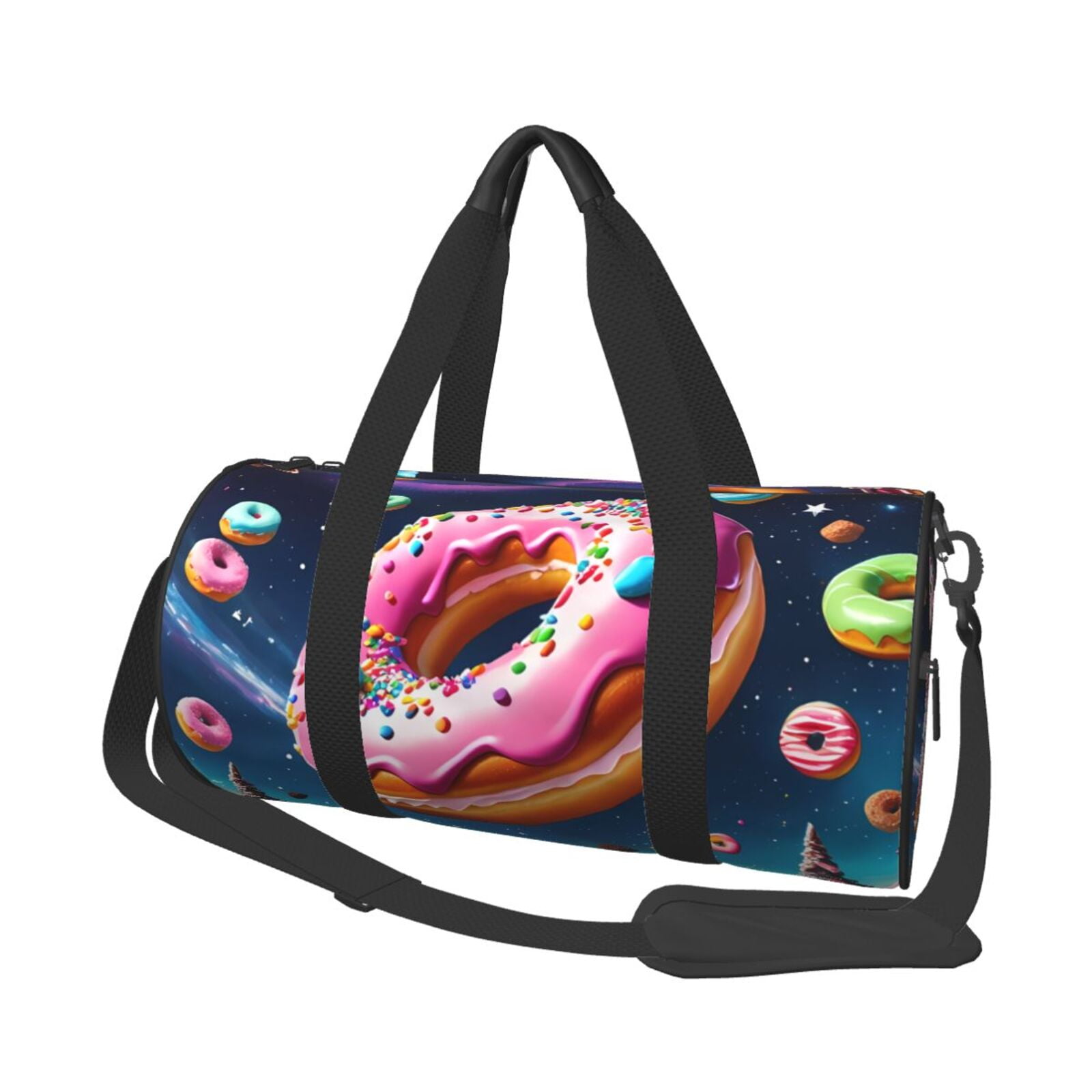 Bingfone Starry Sky Pine Tree Donut Print Gym Duffle Backpack for Men ...