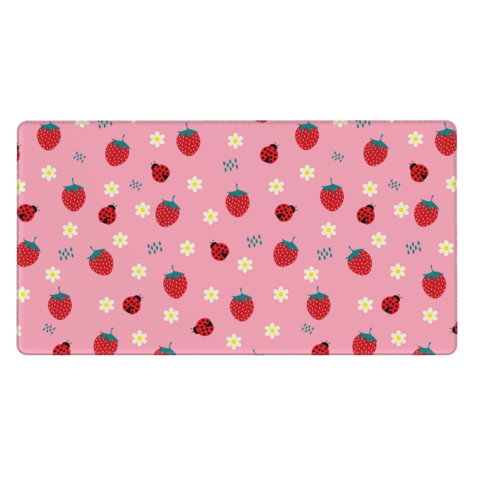 Bingfone Strawberry And Ladybugs Large Gaming Mouse Pad,Extended Desk ...