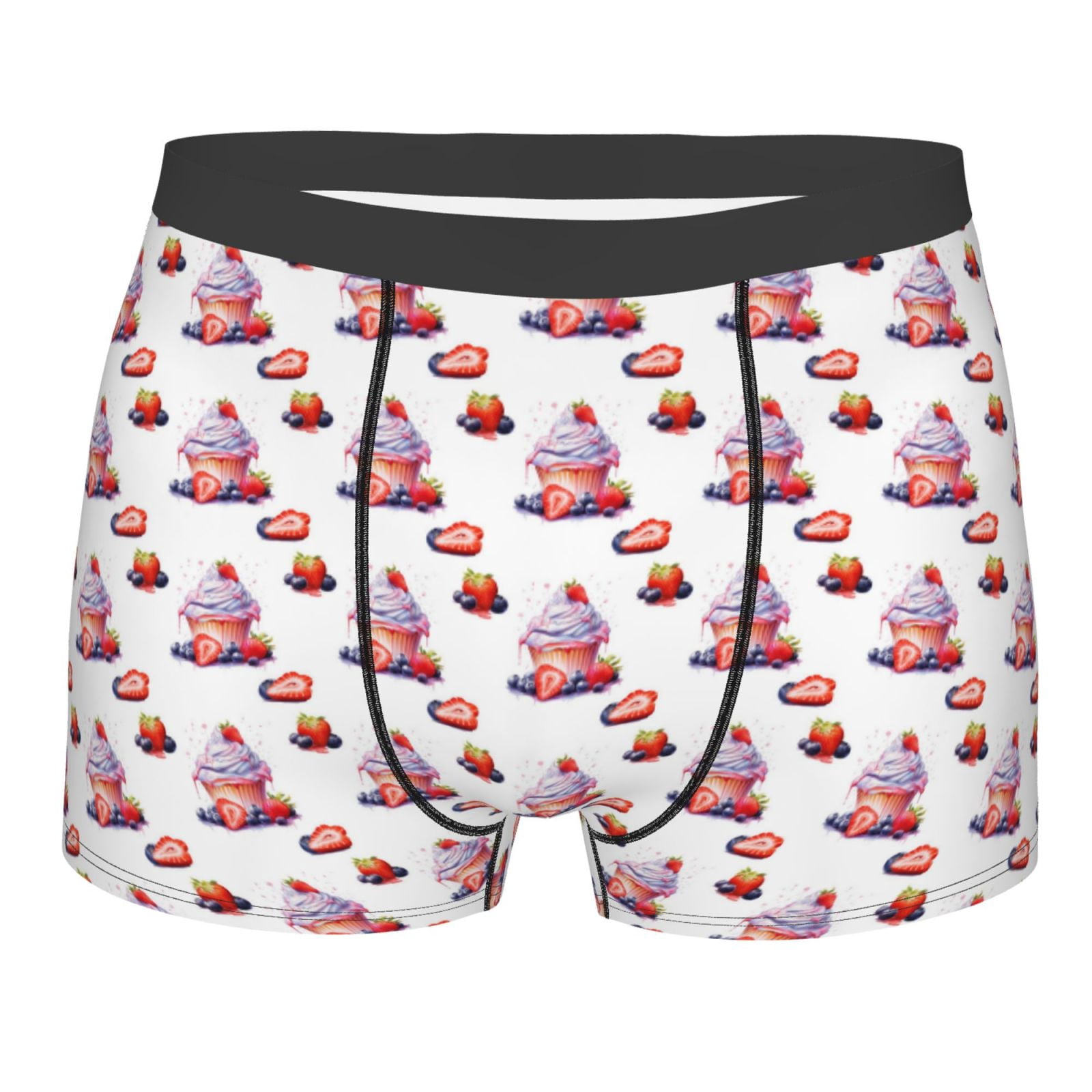 Bingfone Strawberry Blueberry Cream Cake Men's Underwear - Casual ...