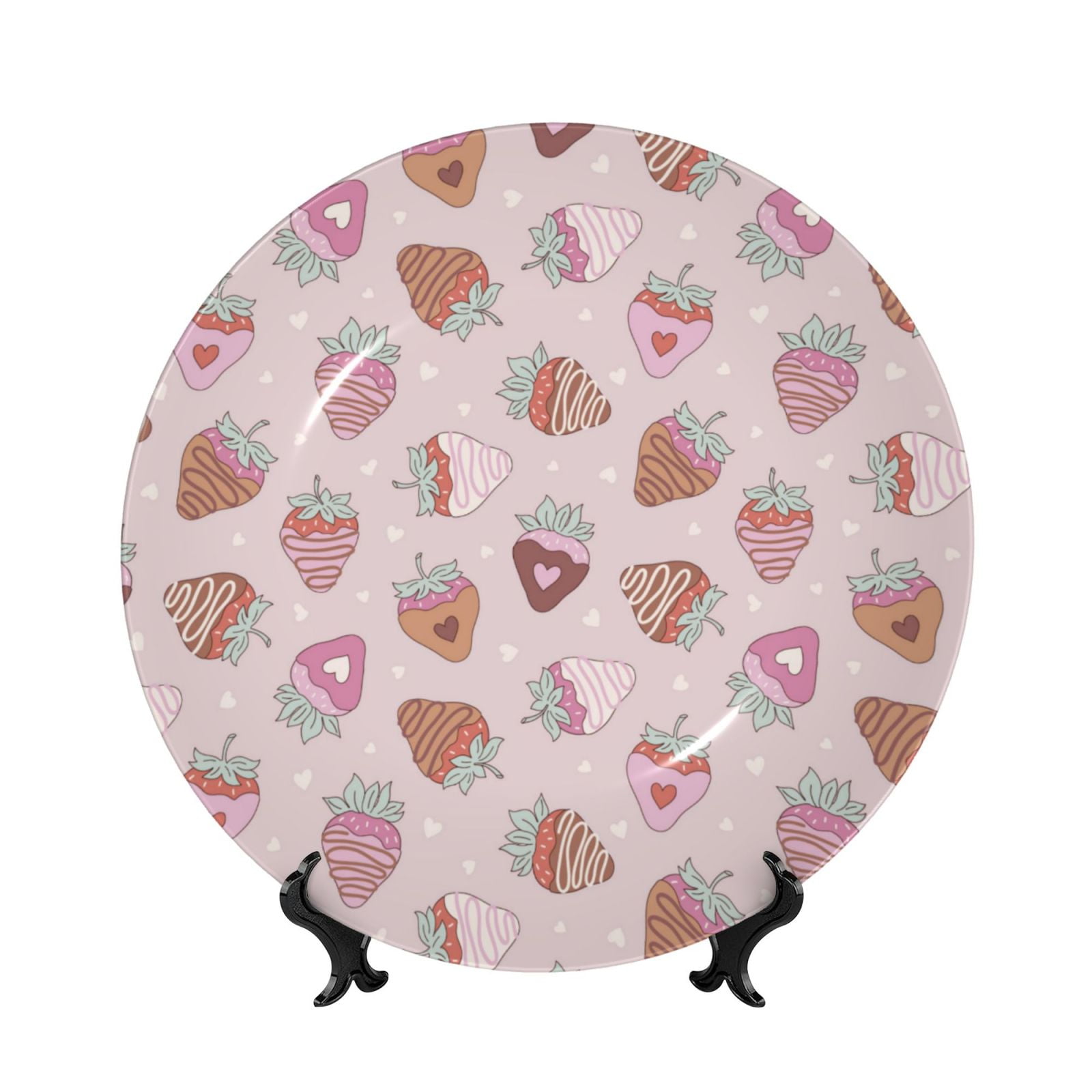 Bingfone Strawberry Cake Print Bone China Dinner Decorative Plates ...