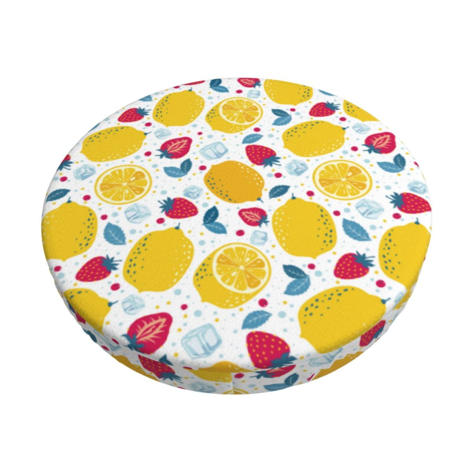 Bingfone Strawberry Lemon Padded Round Bar Stool Cover Cushion with ...