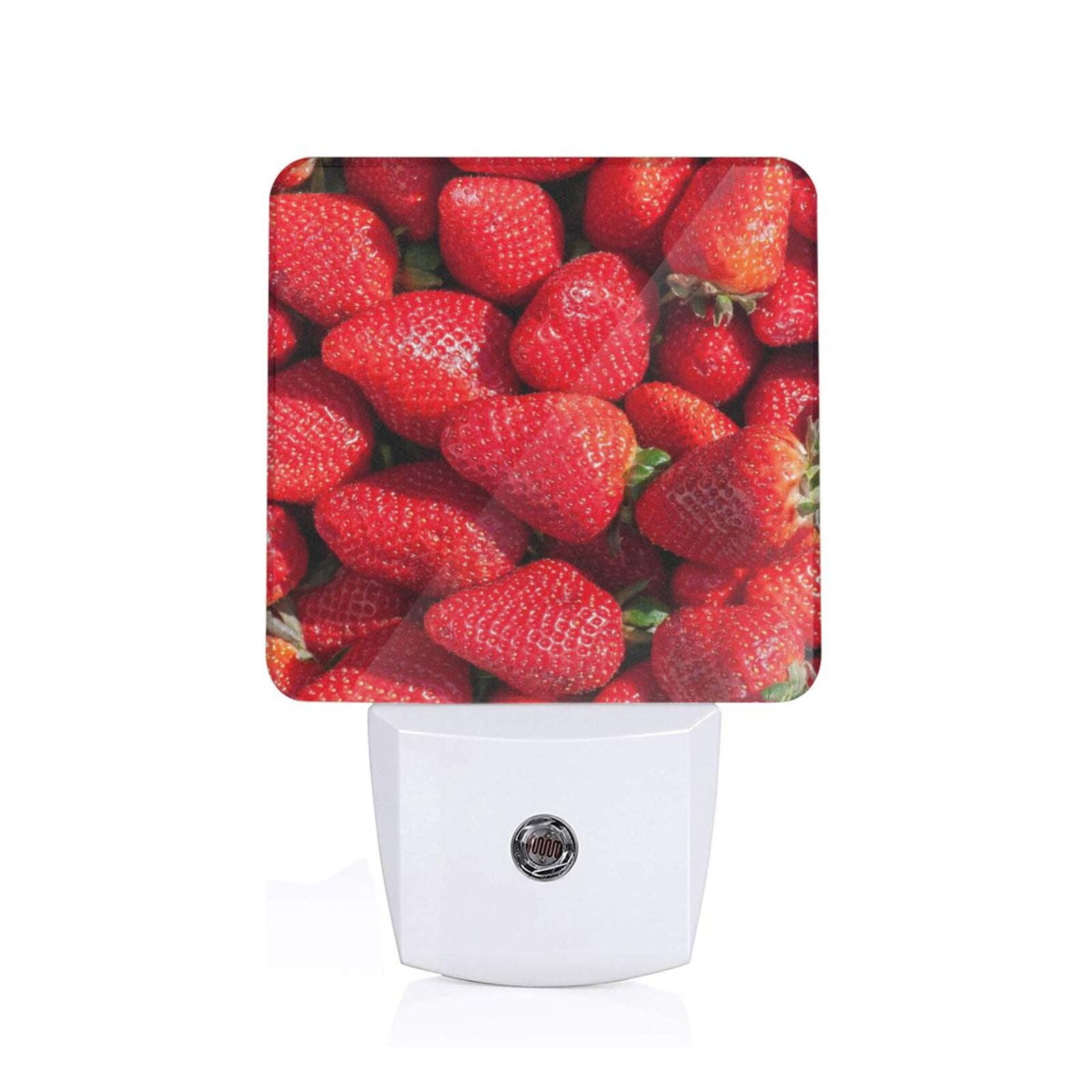 Bingfone Strawberry Red Print Night Lights Plug into Wall,Dusk to Dawn ...