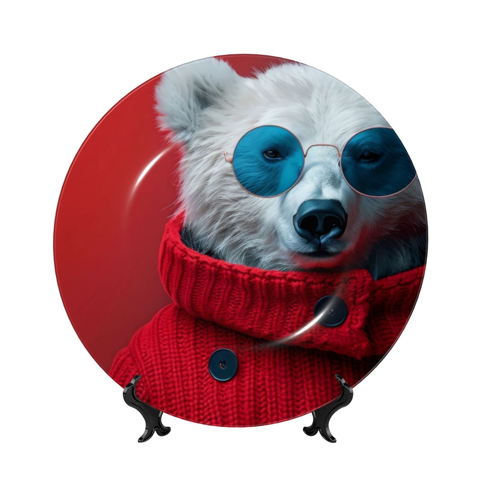 Bingfone Stylish Polar Bear Sunglasses Print Bone China Dinner ...