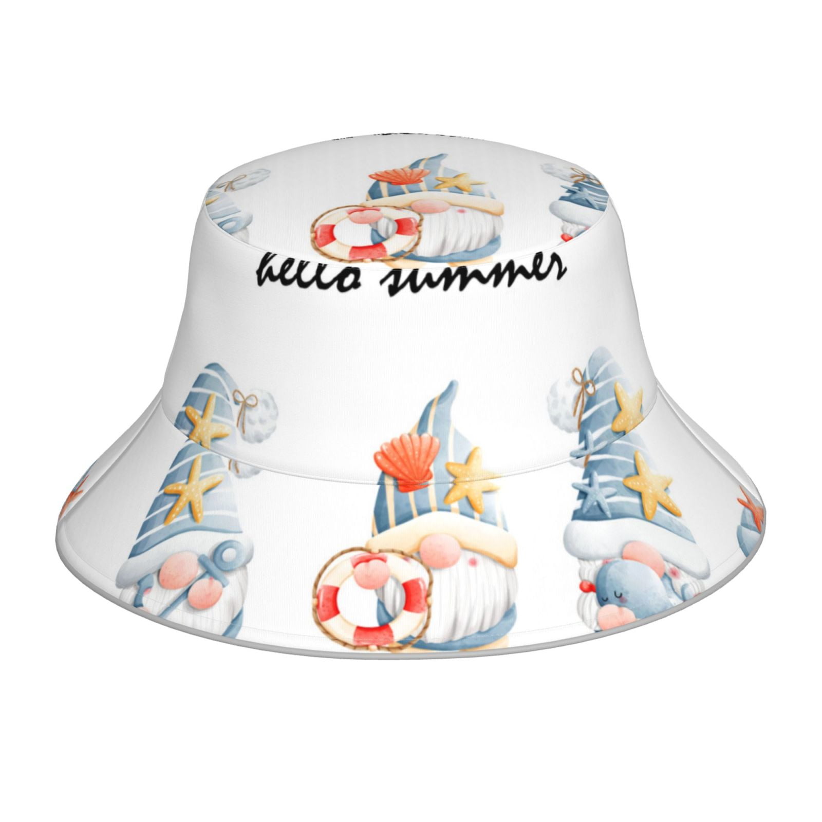 Bingfone Summer Gnome Bucket Hat for Men Women,Packable Reversible Printed Sun Hats,Fisherman ...