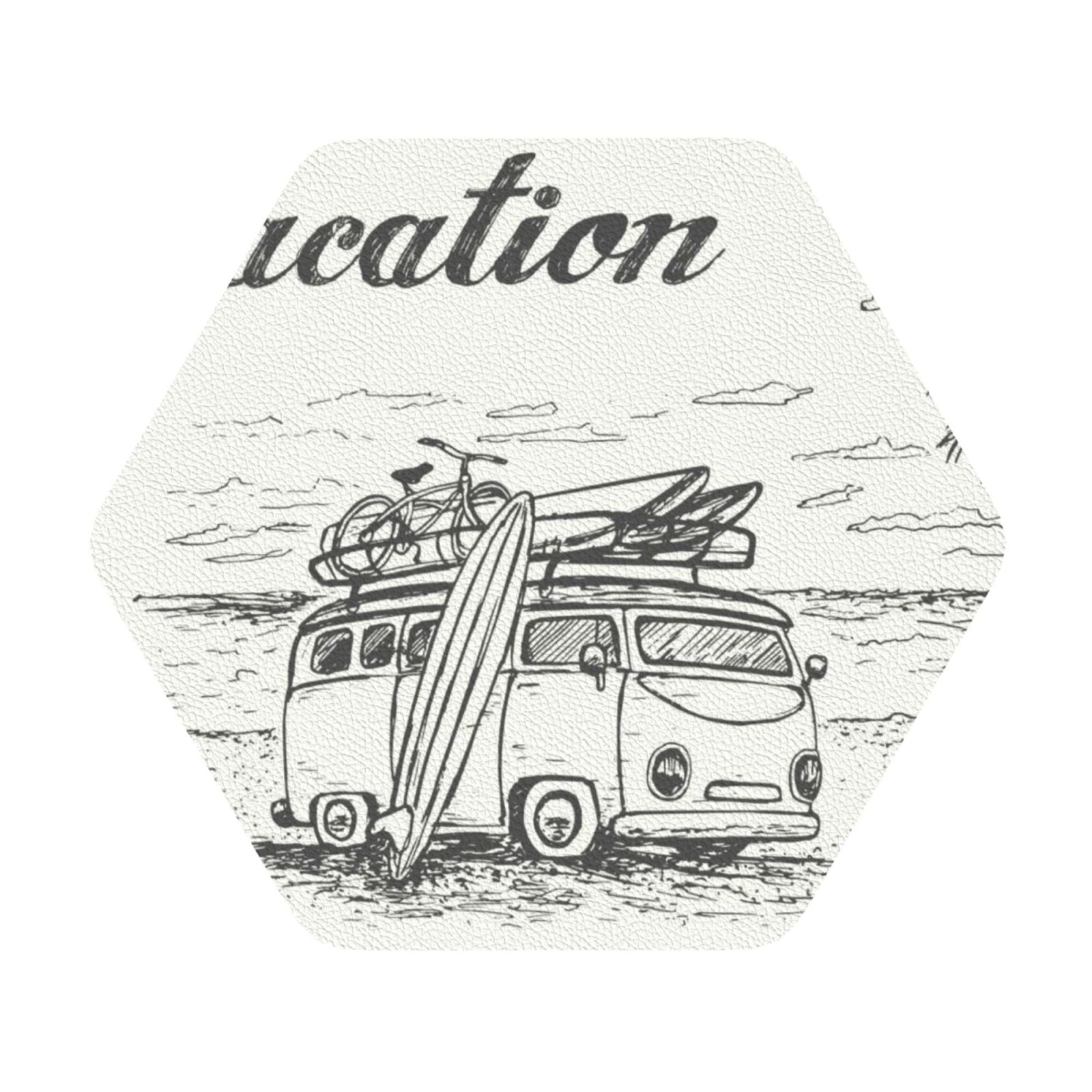 Bingfone Summer Vacation Scene With Camping Van Personalized Coaster ...