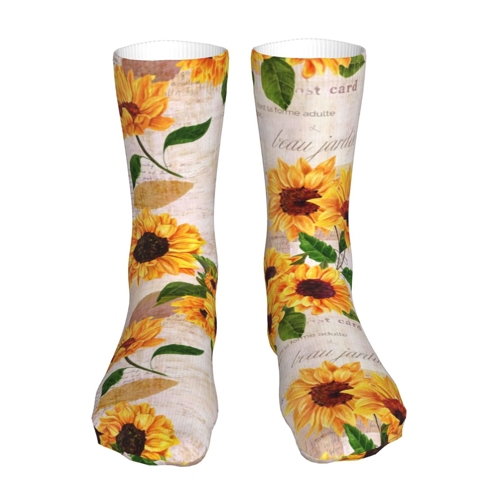 Bingfone Sunflower 5 Prirnt Women's Men's Fun Pattern and Solid Crew ...