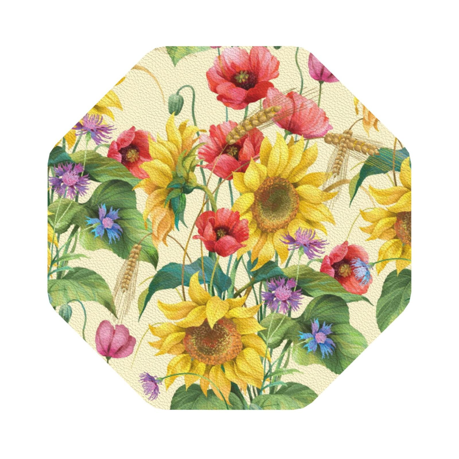 Bingfone Sunflower Cornflower Poppy Personalized Coaster Set 4 For ...