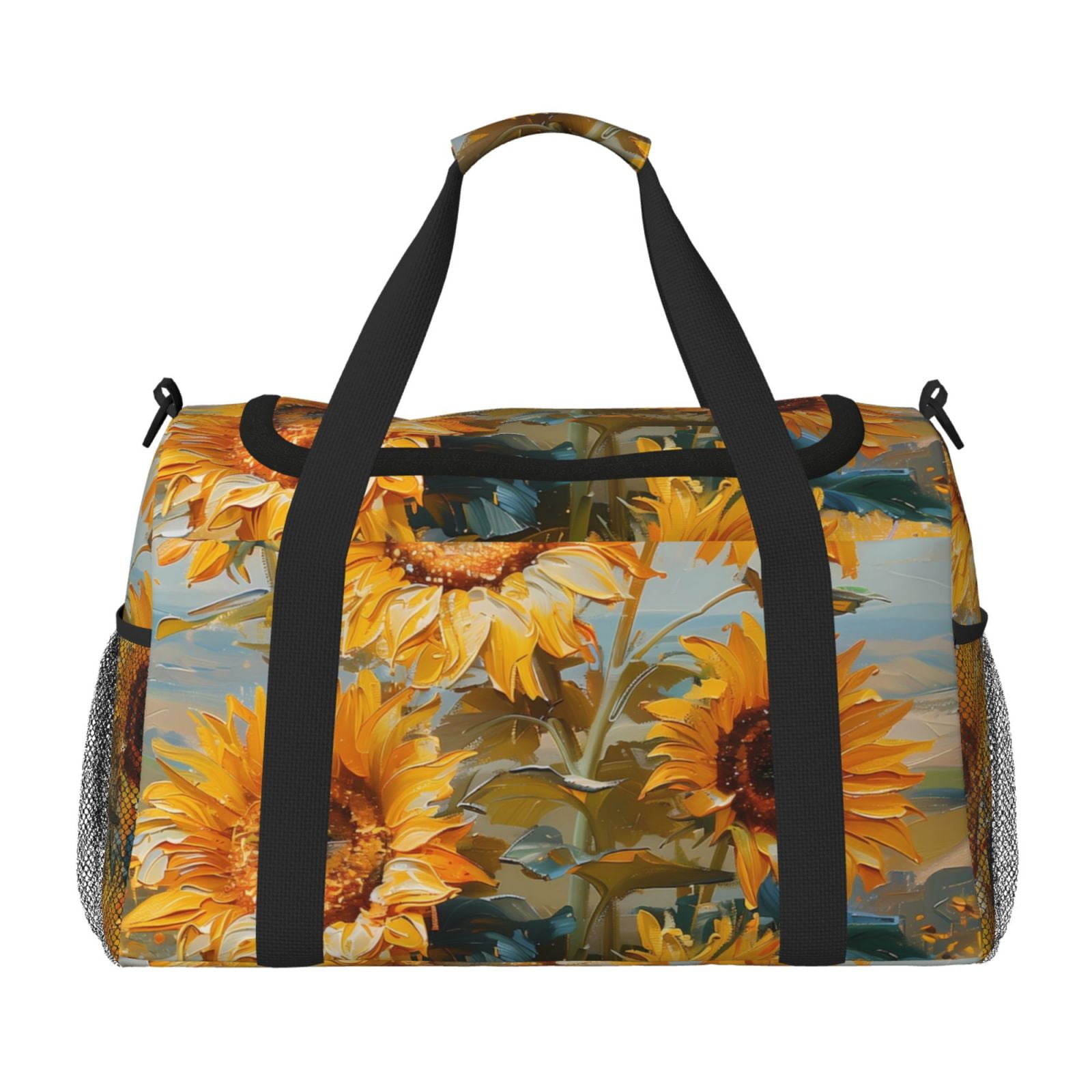 Bingfone Sunflower Field Art Print Travel Duffel Tote Bag,Waterproof Shoulder Weekender Bag For ...