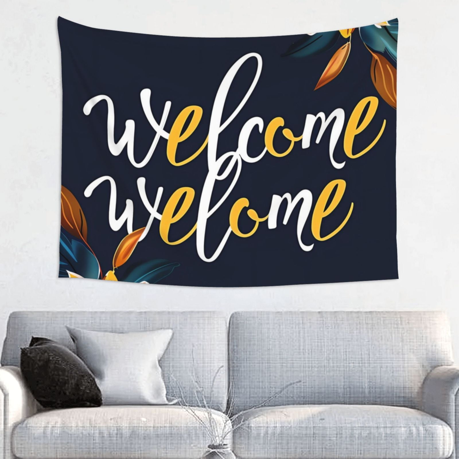 Bingfone Sunflower Welcome A Tapestry Wall Hanging Decor for Living ...