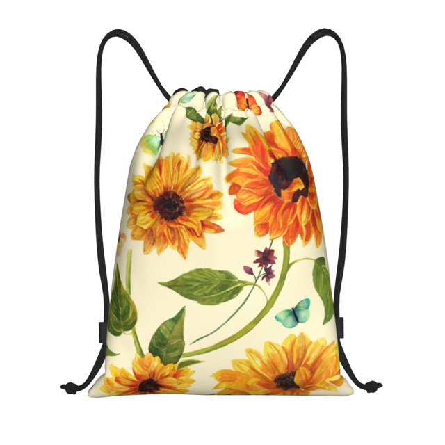 Bingfone Sunflowers And Butterflies Drawstrings Backpacks Bags For Men ...