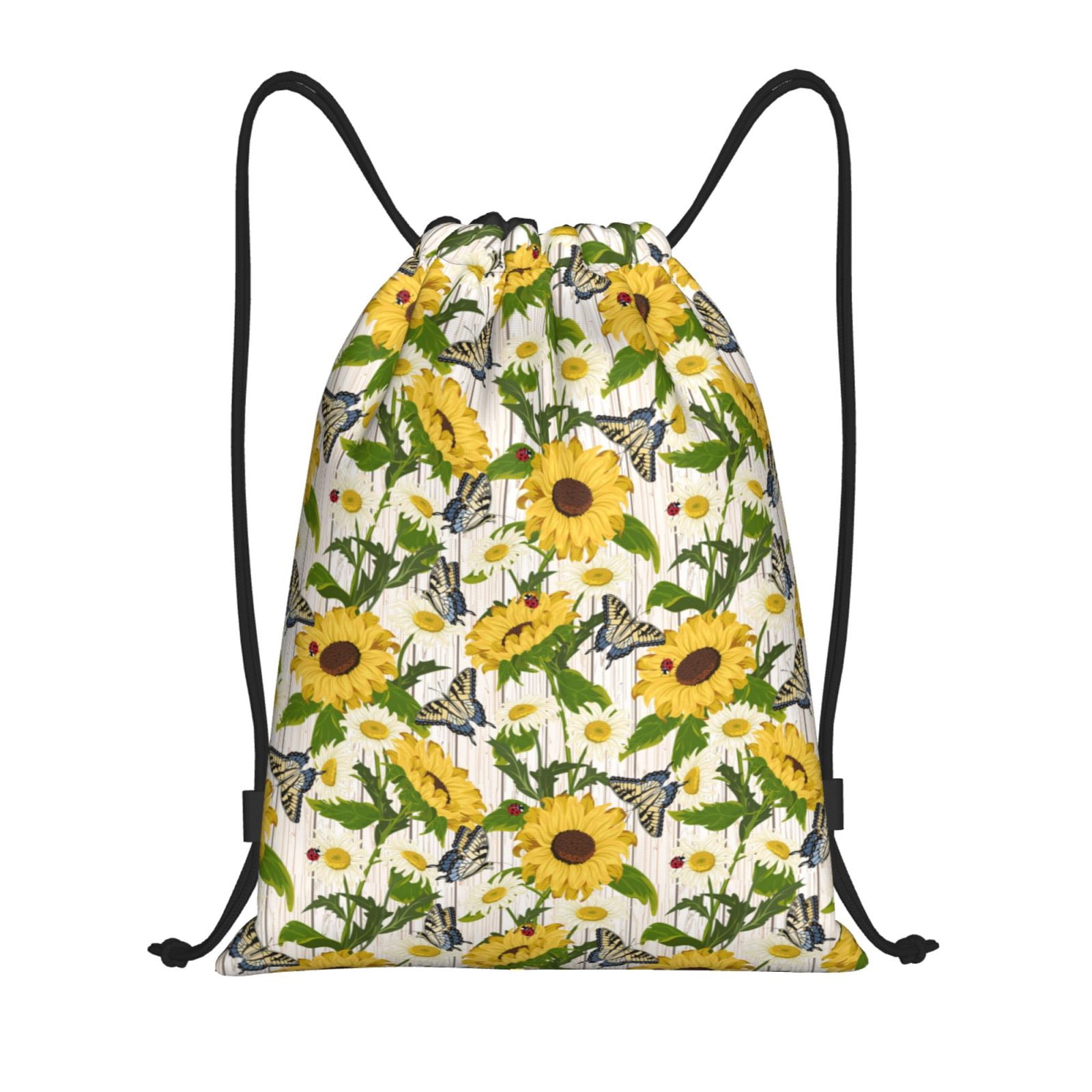 Bingfone Sunflowers And Butterflies Drawstrings Backpacks Bags for Men ...