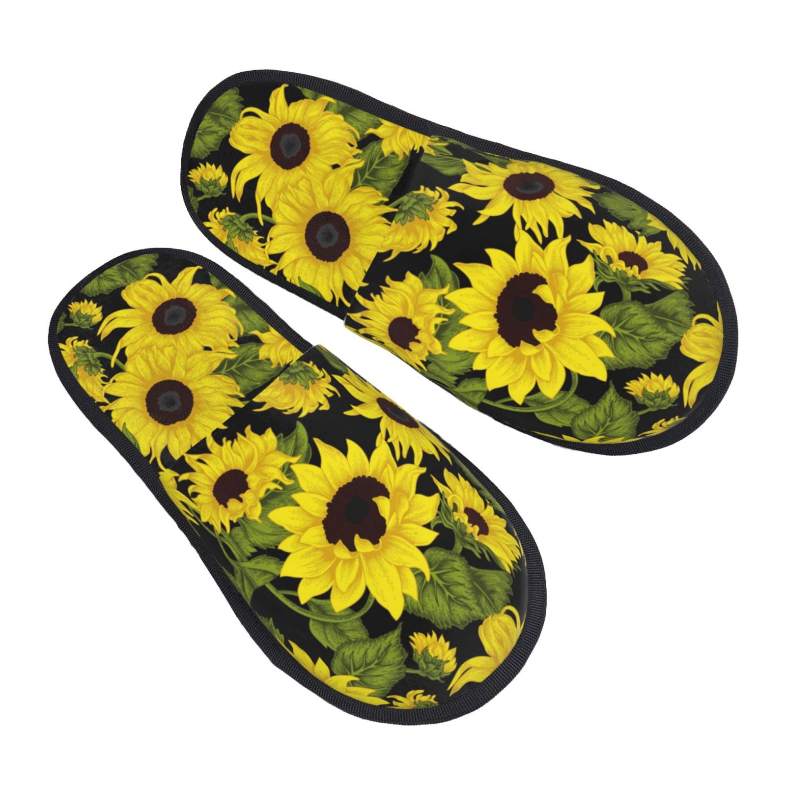 Bingfone Sunflowers In Vintage House Slippers For Women Men With Soft ...