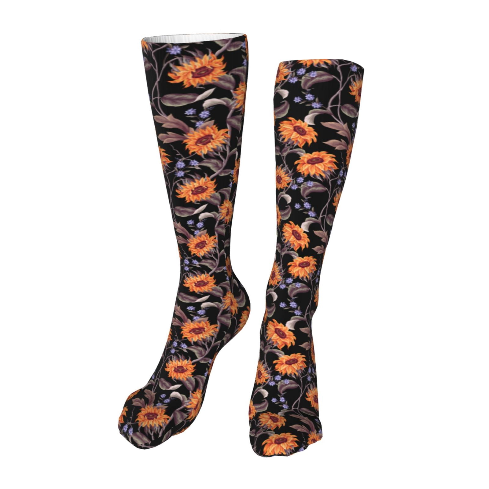 Bingfone Sunflowers Print Compression Socks for Women and Men Long ...