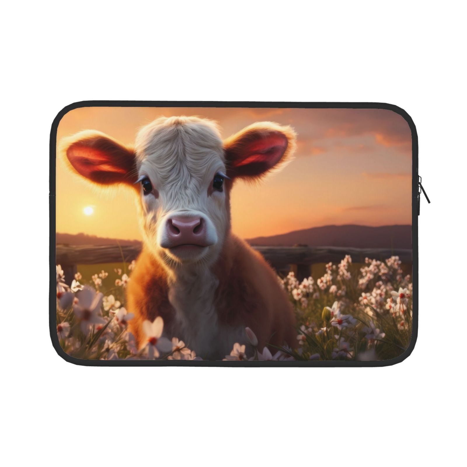 Bingfone Sunset Calf Flower Field Laptop Sleeve Case , 360° Protective ...
