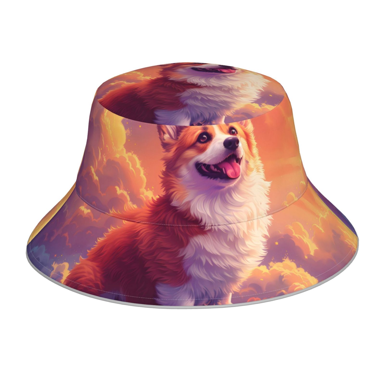 Bingfone Sunset Cloud Corgi Bucket Hat for Men Women,Packable ...