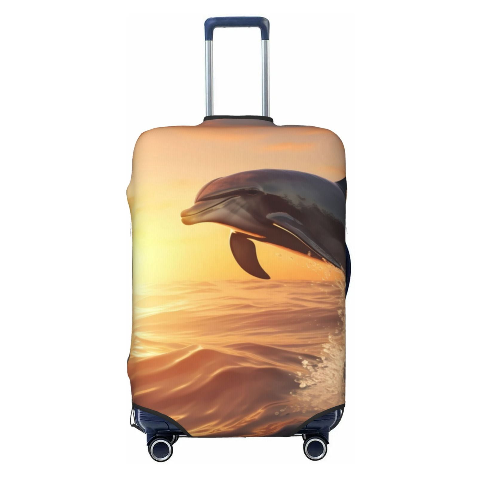Bingfone Sunset Dancing Dolphin A Luggage Cover Washable Suitcase Cover ...