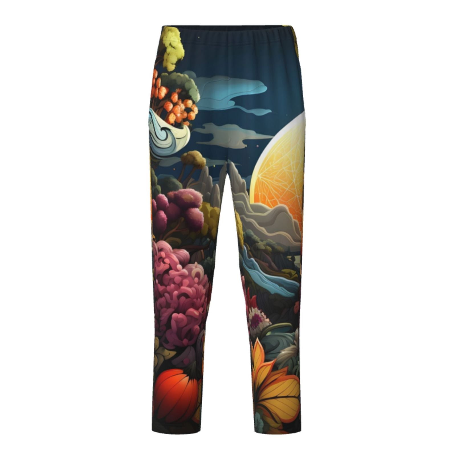 Bingfone Sunset Floral Fantasy Landscape Print Boys Girls Pajama Pants ...