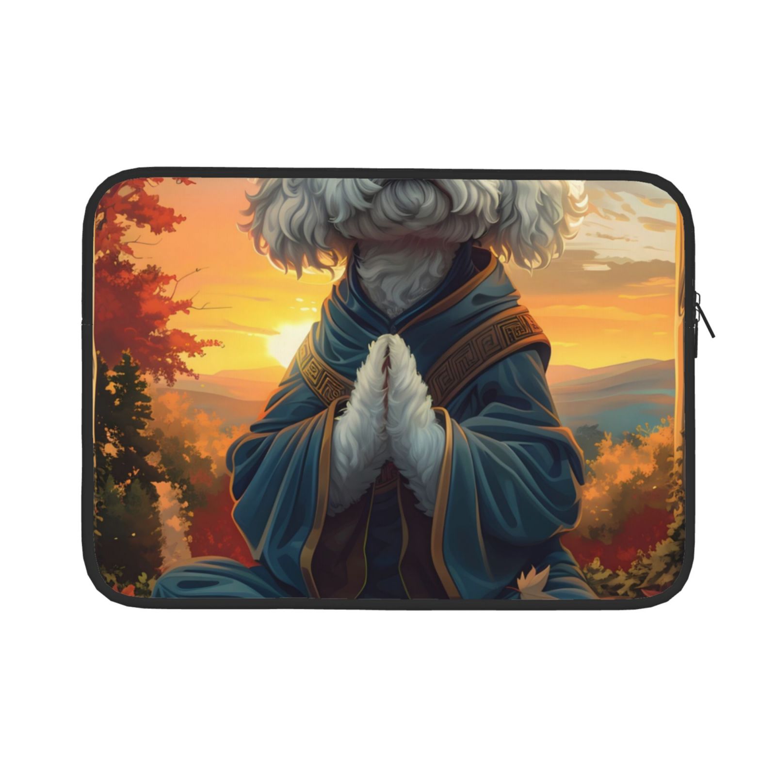 Bingfone Sunset Meditating Bichon Frise Laptop Sleeve Case 13 inch ...