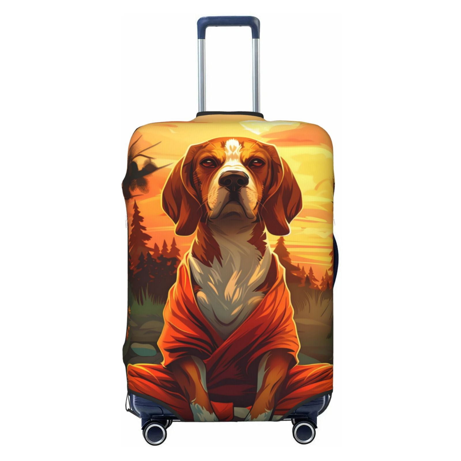 Bingfone Sunset Meditating Dog Luggage Cover Washable Suitcase Cover ...