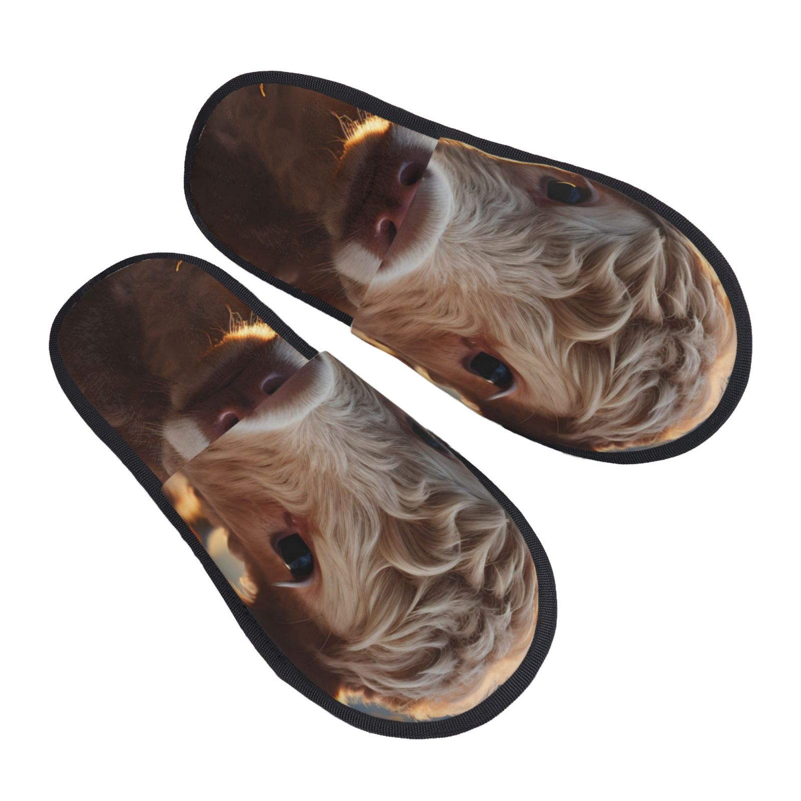 Bingfone Sunset Sunflower Small Cow House Slippers for Women Men with ...