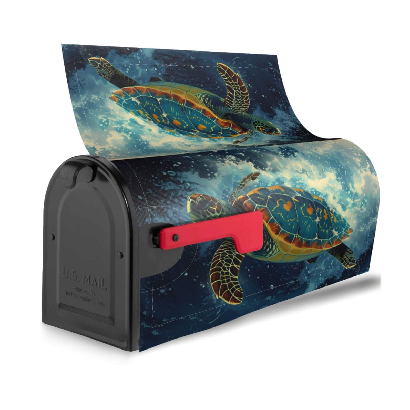 Bingfone Surfing Turtle Magnetic Mailbox Cover Standard Size for Garden ...