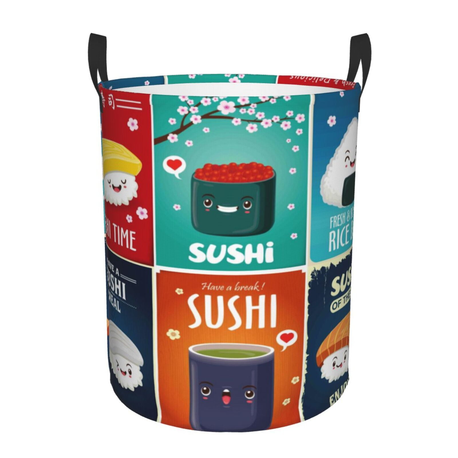 Bingfone Sushi Waterproof Foldable Laundry Hamper Bucket With Handles ...