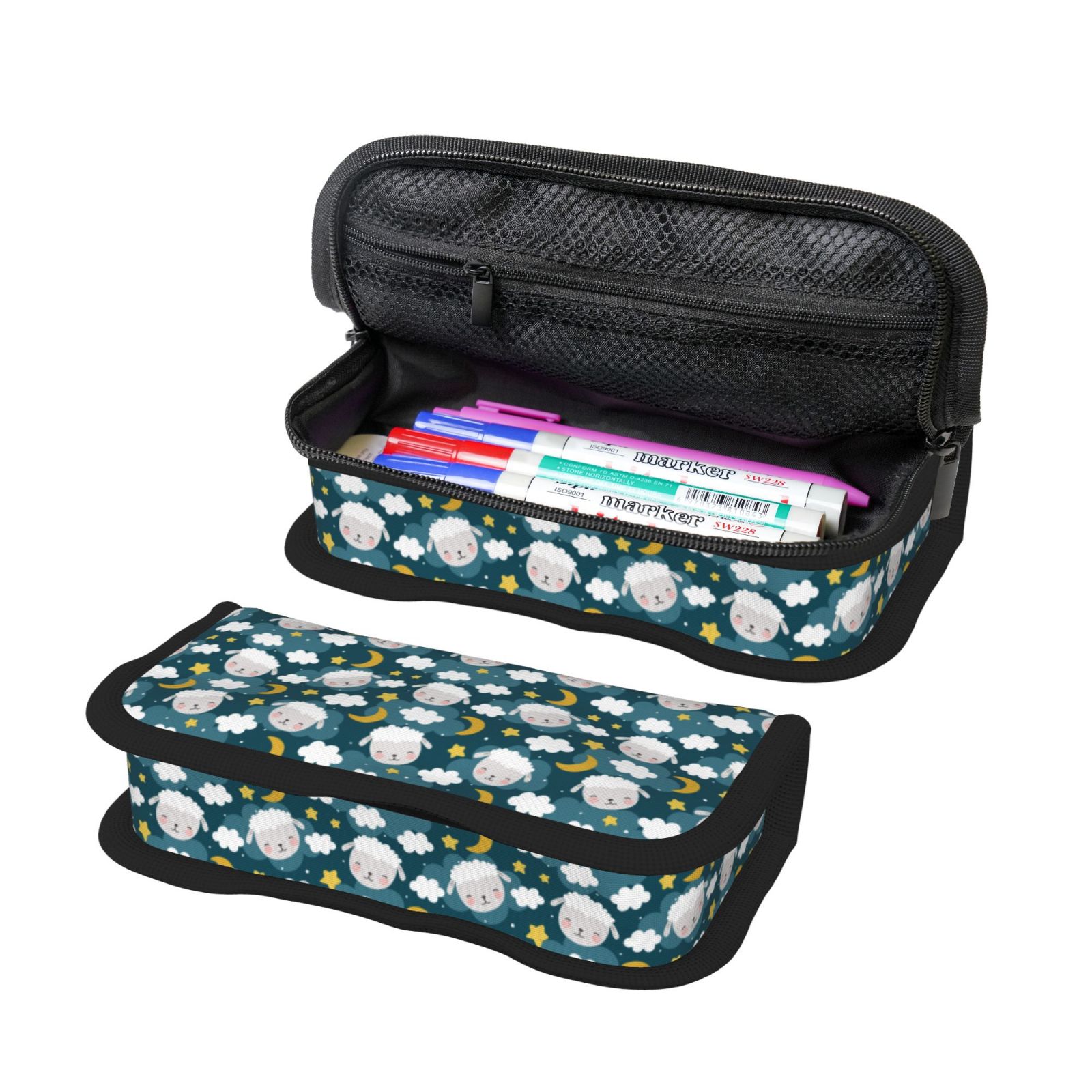 Bingfone Sweet Dream Lamb Print Pencil Case Large Capacity Pencil Pouch ...