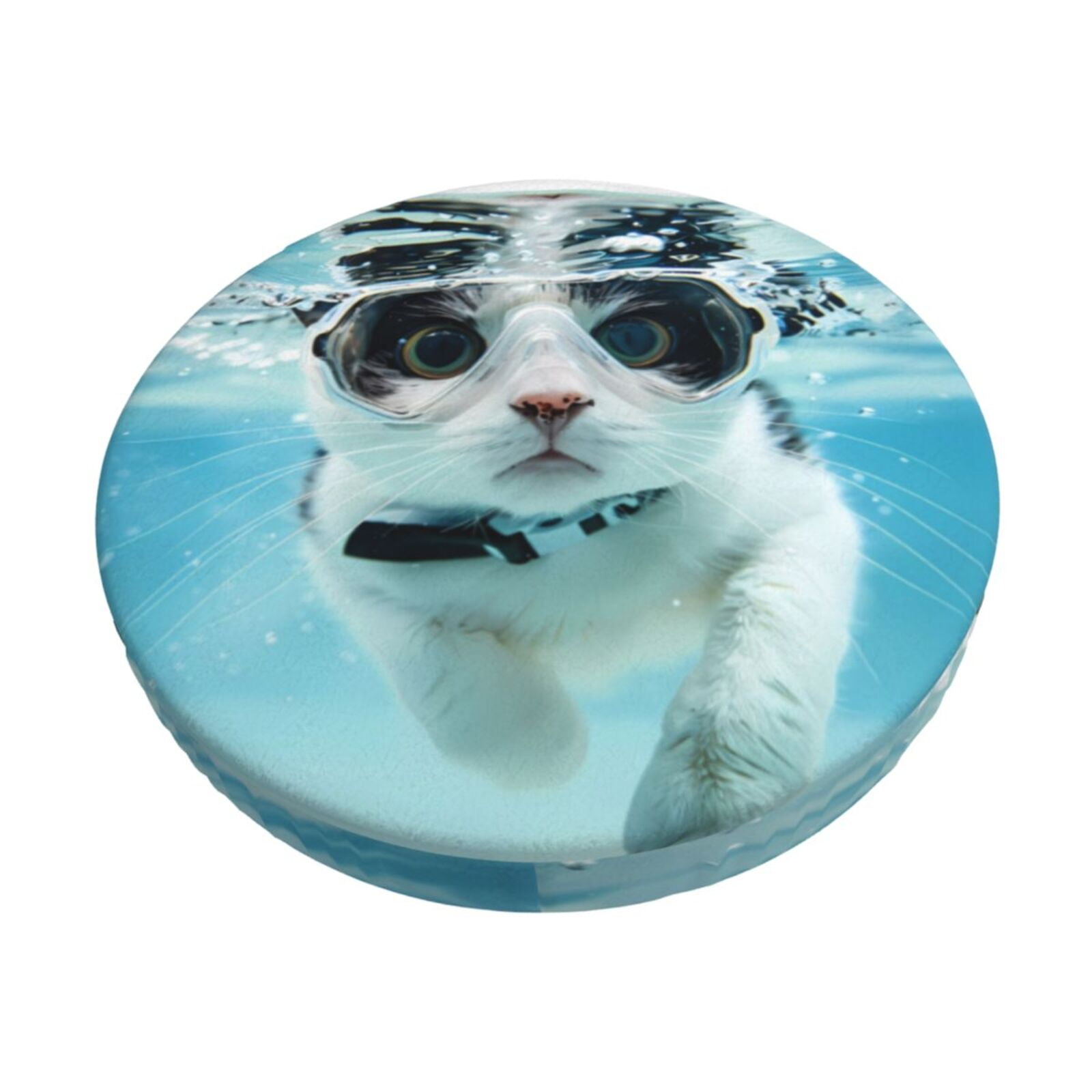Bingfone Swimming Cat Goggles Padded Round Bar Stool Cover Cushion with ...