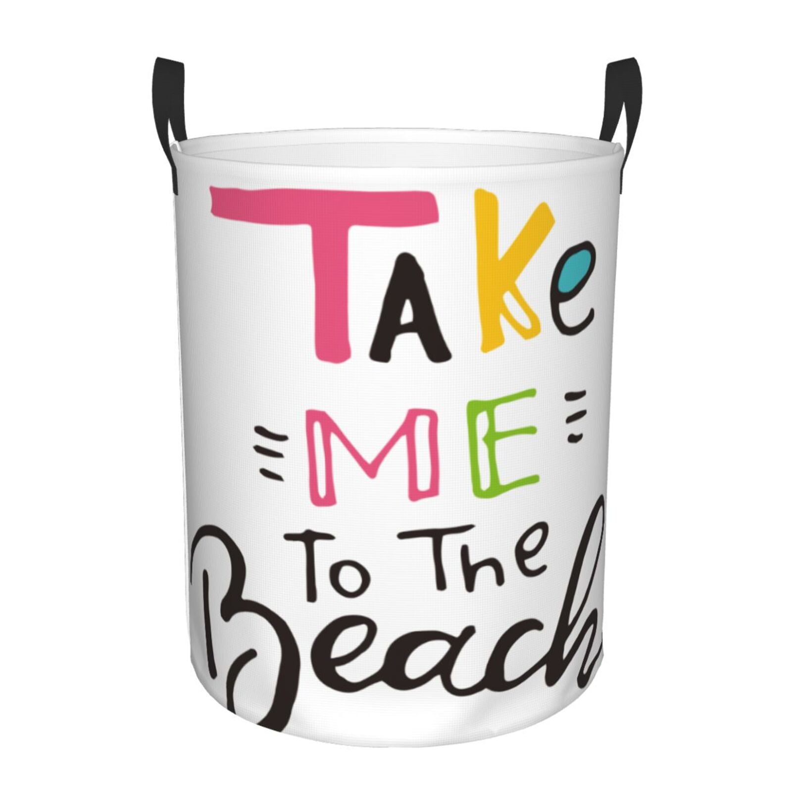 Bingfone Take Me To The Beach Waterproof Foldable Laundry Hamper Bucket ...