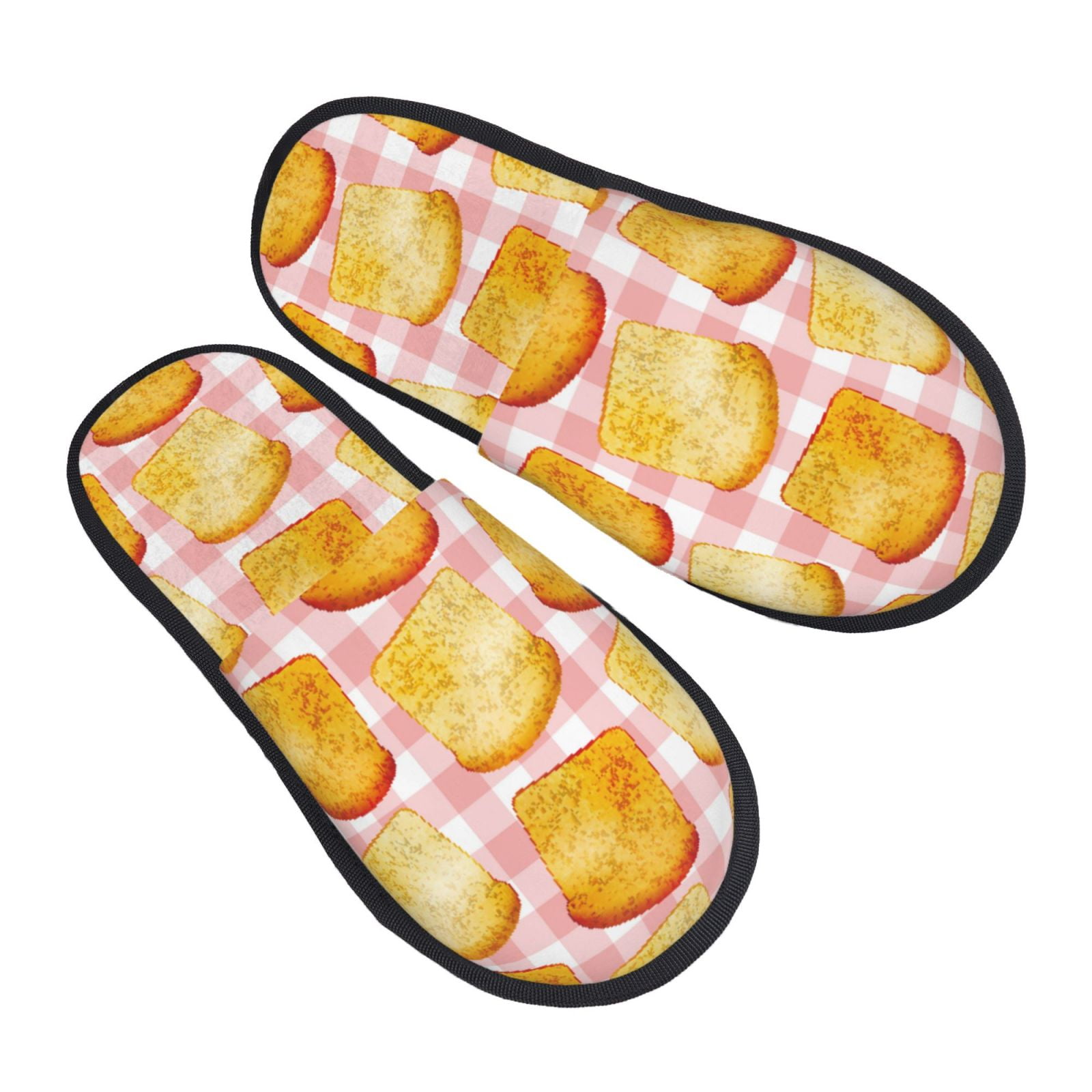 Bingfone Tasty Toasts House Slippers for Women Men with Soft Rubber ...