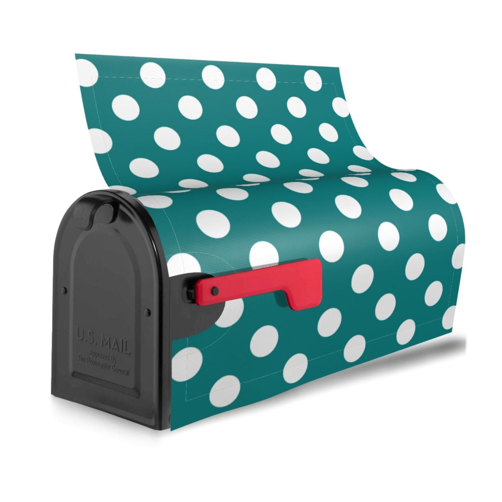 Bingfone Teal And White Polka Dot Magnetic Mailbox Cover Standard Size ...