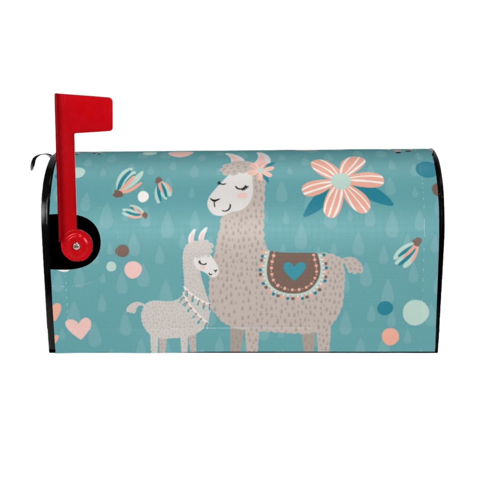 Bingfone Teal Mama Llama Magnetic Mailbox Cover Standard Size for ...