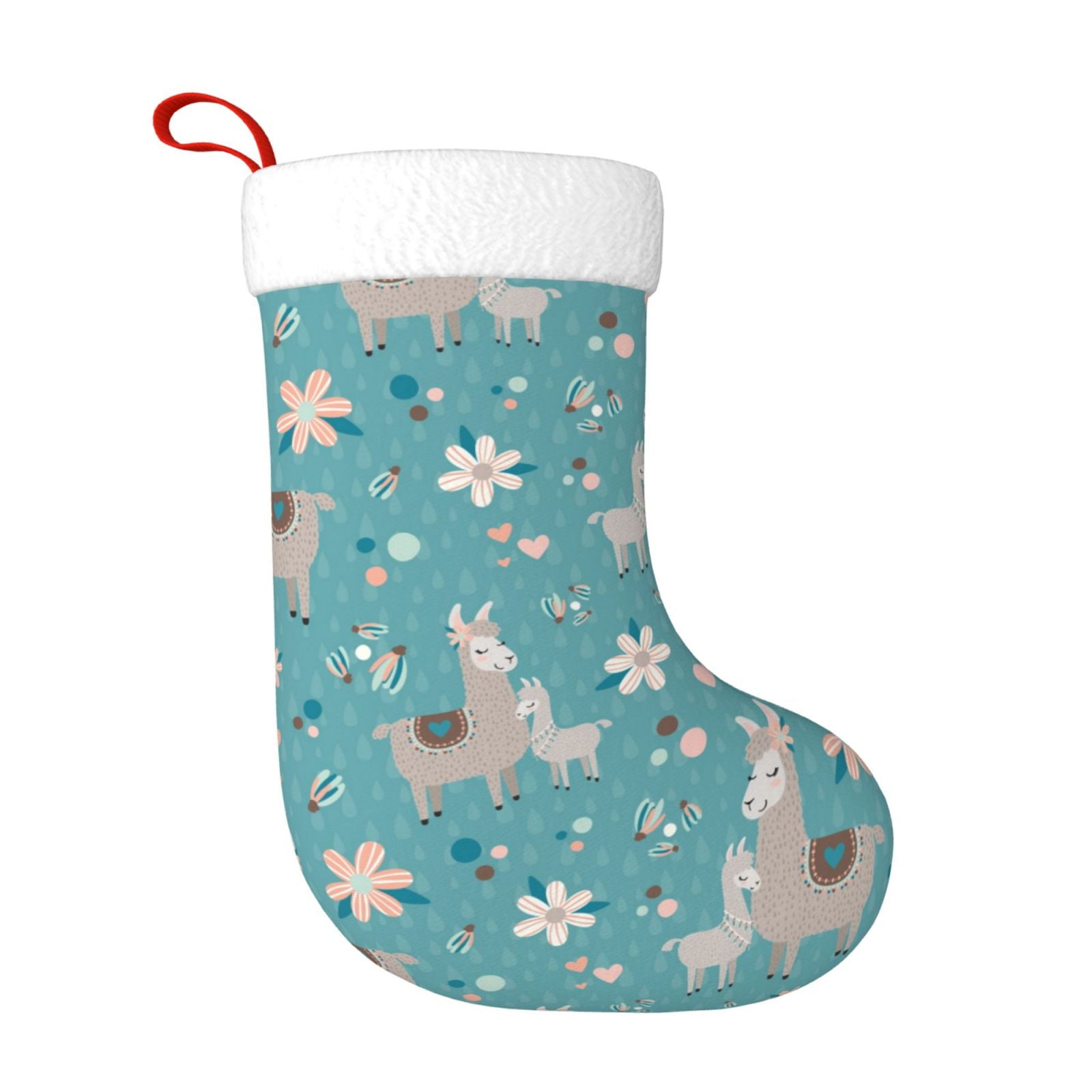 Bingfone Teal Mama Llama Print Personalized Christmas Stocking ...